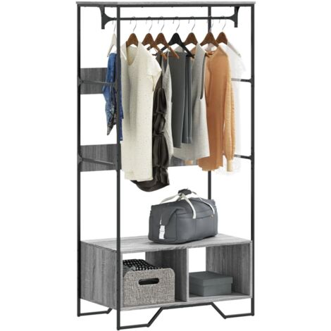 Armoire-Meuble de rangement sonoma gris 90x50x180 cm bois d'ingénierie ...