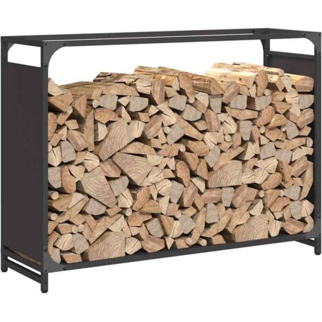 Portant de bois chauffage- Porte-bûches- Meuble pour range bûches noir ...