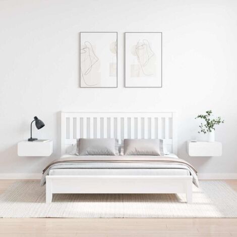 Table de chevet avec tiroir 2 pcs Blanc 39 x 34 x 16,5 cm 553323 ...