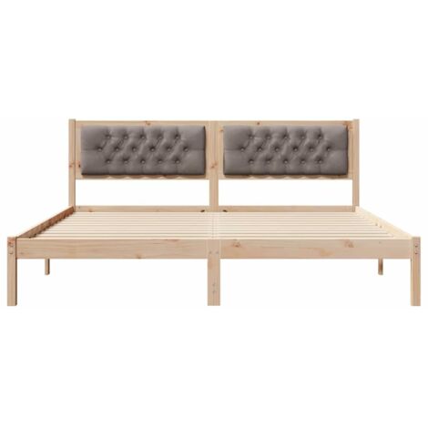 Structure de lit 160x200 anti grincement en pin massif taupe 656861 ...