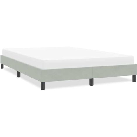 Structure de lit robuste 160x210 velours gris contre maux de dos lit ...