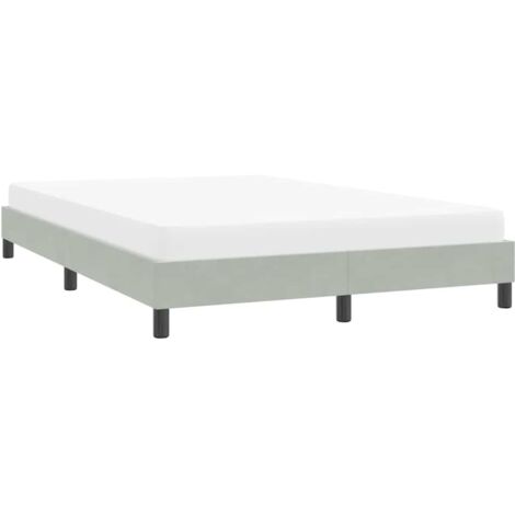 Structure de lit robuste 160x210 velours gris contre maux de dos lit ...