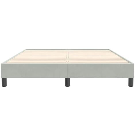 Structure de lit robuste 160x210 velours gris contre maux de dos lit ...