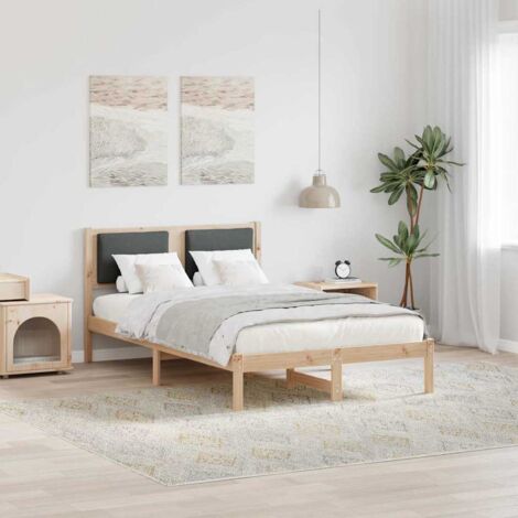 Cadre de lit-Structure de lit Gris foncé 120 x 190 cm Pin massif 248130