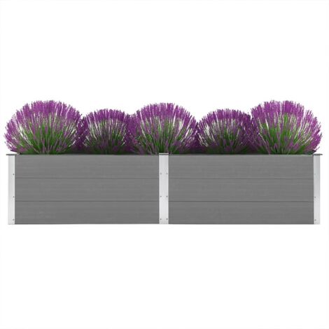 Jardinière surélevée en composite gris bac à fleurs de terrasse ...