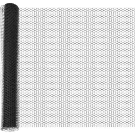 Grillage hexagonal gris en PVC résistant aux UV dim 1,4 x 25m 980390 ...