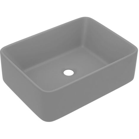 Lavabo vasque à poser Luxueux, Bac à laver, Gris clair mat 41x30x12 cm ...