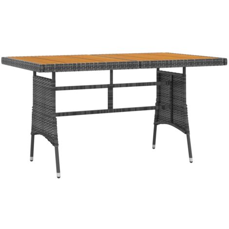 Table et Chaise de Jardin BonneVie BV561202 Résine Tressée Grise 7 pcs ...