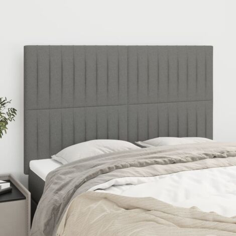 Tête de lit pour armoire pont de lit tissu gris foncé pack de 4 ...