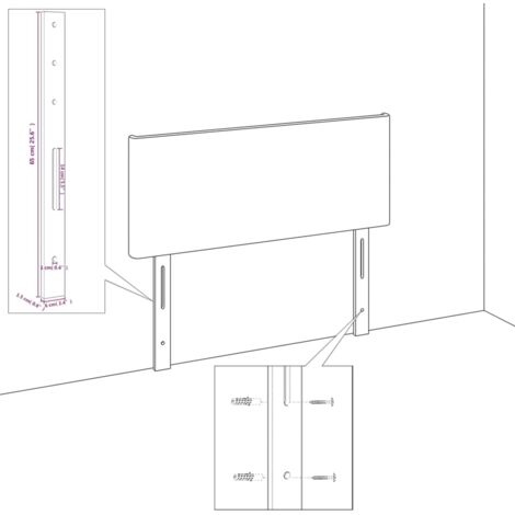 Tête de lit pour armoire pont de lit tissu gris foncé pack de 4 ...