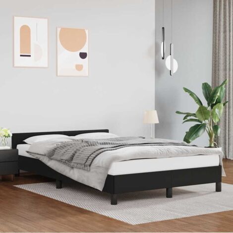 Lit double 120x200 cm Cadre de Lit Adulte Noir Similicuir Design ...