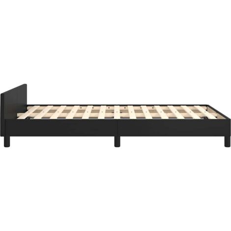 Lit double 120x200 cm Cadre de Lit Adulte Noir Similicuir Design ...