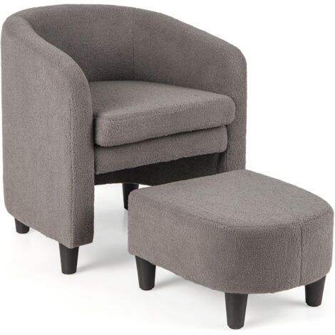 RELAX4LIFE Poltrona Sedia con Poggiapiedi, Relax Poltroncina Imbottita ...