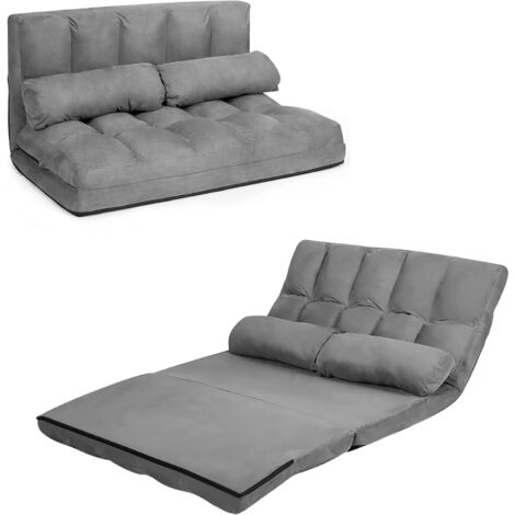 RELAX4LIFE Divano 2 Posti Trasformabile in Letto con 2 Cuscini da ...