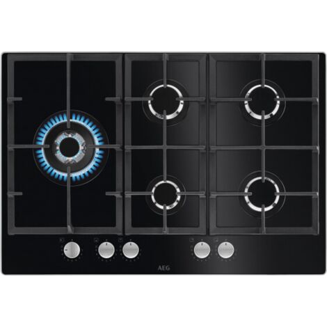 AEG Hkb75820nb Piano Cottura Da Incasso 75cm 5 Fuochi A Gas Speed ...