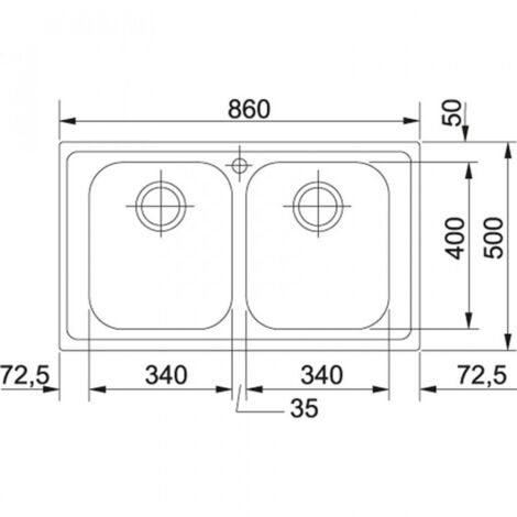 Franke Armonia Lavello da incasso 2 Vasche Dimensioni 860 x 500 mm ...