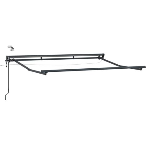 Armature de store banne motorisé LED anthracite 2,5x2 m pour terrasse ...