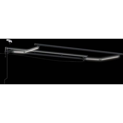 Armature de store banne motorisé LED anthracite 2,5x2 m pour terrasse ...