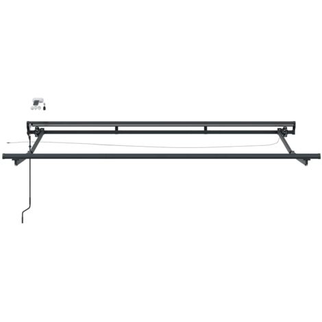Armature de store banne motorisé LED anthracite 2,5x2 m pour terrasse ...