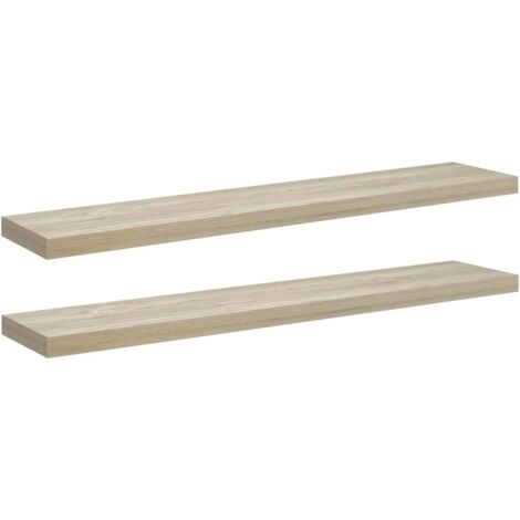 Étagères murales flottantes 2 pcs Chêne 120x23,5x3,8 cm MDF vidaXL