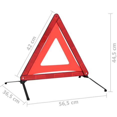 Triangles de signalisation routière 4pcs Rouge 56,5x36,5x44,5cm vidaXL