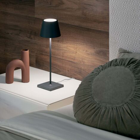 Lampada da Tavolo Poldina Bianca 230V con spina LED Dimmerabile 11x38 ...