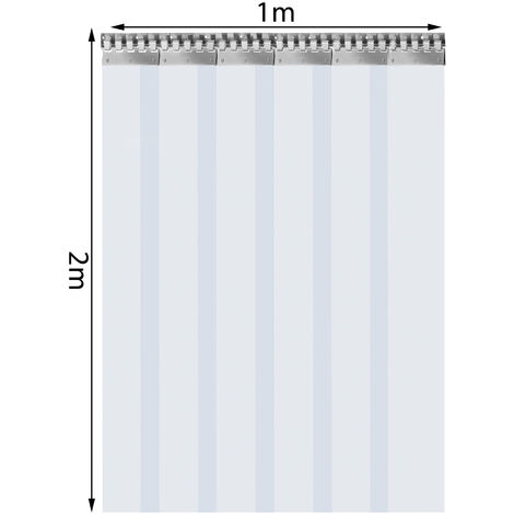 WEVOR Rideau de porte PVC transparent impermeable 1 x 2 m Materiau ...