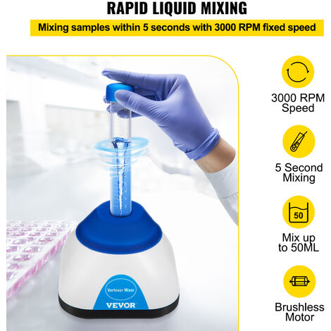 VEVOR Mini Agitateur Vortex 3000 tr/min 50 mL Melangeur a Vortex ...