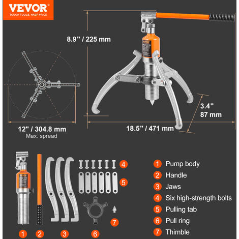 VEVOR Extracteur de Roulement a 2/3 Machoires Arrache Roulement ...