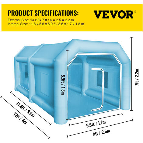 VEVOR 4x2.5x2.2m Tente Camping Gonflable Tente Tunnel Camping ...