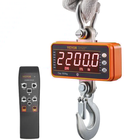 VEVOR Balance Suspendue Industrielle 1000 kg Balance a Grue Numerique ...