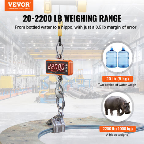 VEVOR Balance Suspendue Industrielle 1000 kg Balance a Grue Numerique ...