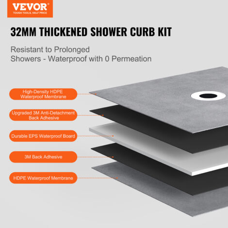 VEVOR Kit de bordure de douche, kit de cuvette de douche 48"x 72" avec ...