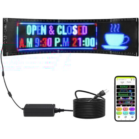 VEVOR Enseigne Lumineuse LED Programmable Flexible, Panneau d’Affichage ...