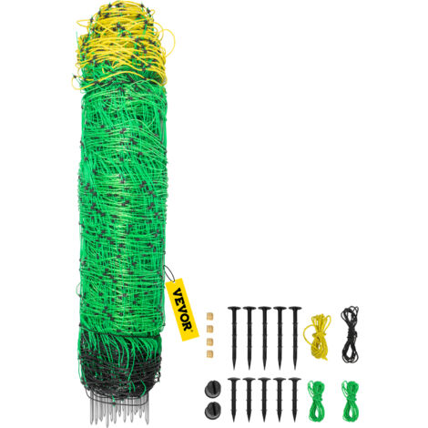 VEVOR Filet de cloture electrique, 108 cm x 50 m, grillage PE avec 14 ...