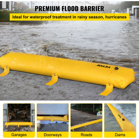 VEVOR Barriere Anti-Inondation 3,66 m de Longueur x 30,5 cm de Hauteur ...