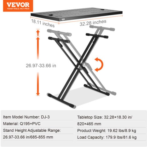 VEVOR Table DJ avec support portable pour ordinateur portable et ...
