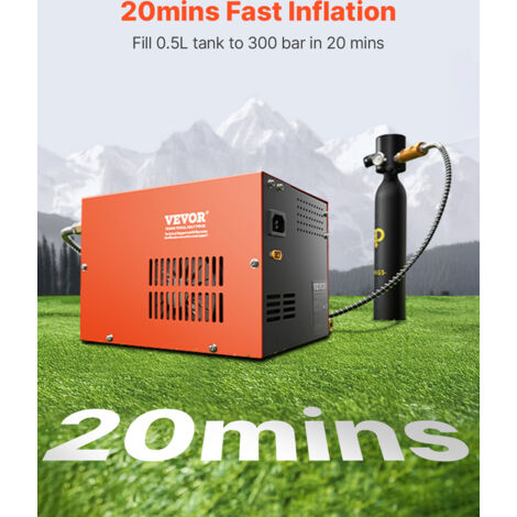 VEVOR Compresseur deair portable PCP, 300 W 30 MPa, avec convertisseur ...