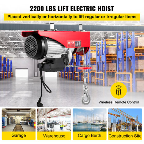 VEVOR Treuil a Cable Electrique Capacite 500/1000kg Palan Electrique ...