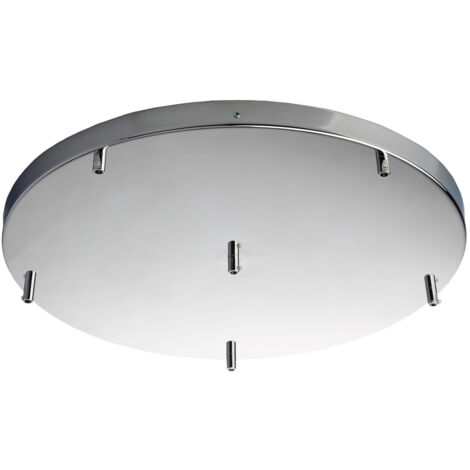 Rosone Multicavo 6 Luci In Ferro Cromato Diametro 50 Cm