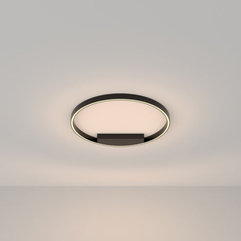 Lampadario A Sospensione Moderno Rim Alluminio Nero 1 Luce Led 37W