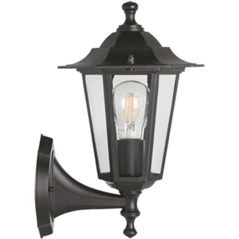Applique Esterno Riley Alluminio Nero Su 1 Luce E27 Ip44