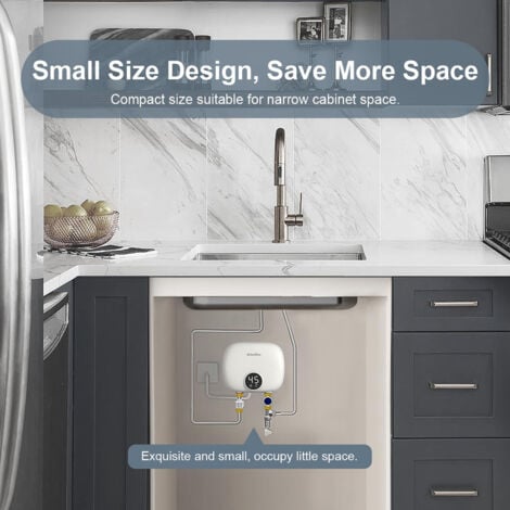 Chauffe-eau électriques 220V 5500W Mini Chauffe-eau Instantané avec Affichage de la Température ...