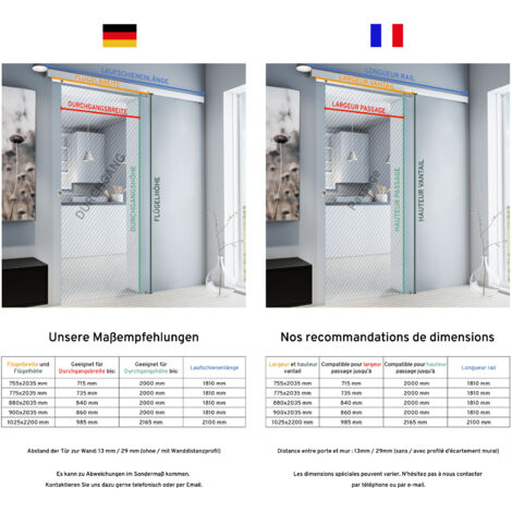 - Porte coulissante intérieure en verre Schulte, 88 x 203 cm, porte ...