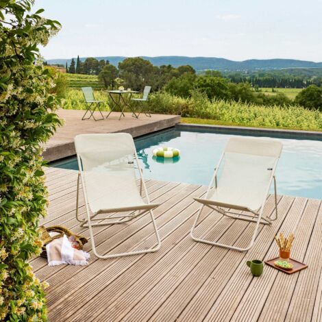 Transat Jardin Pliable - Chilienne Multi-positions - Largeur 58cm ...