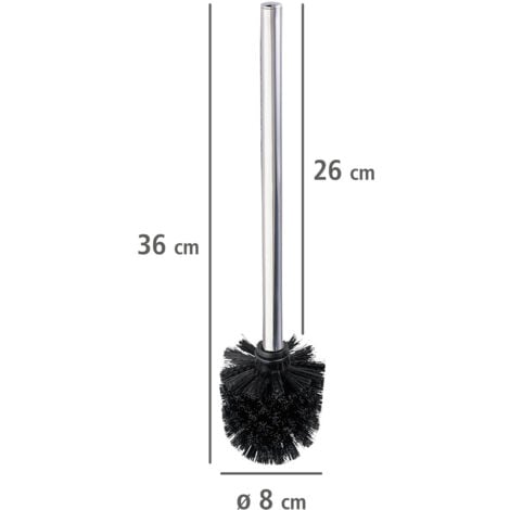 Lot de 4 Brosses WC de rechange WENKO, brosse WC noire avec manche en acier inox, format ...