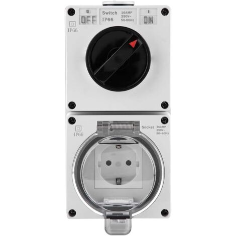 Wasserdichter IP66-Steckdosenadapter mit Schalter (GB-Stecker)
