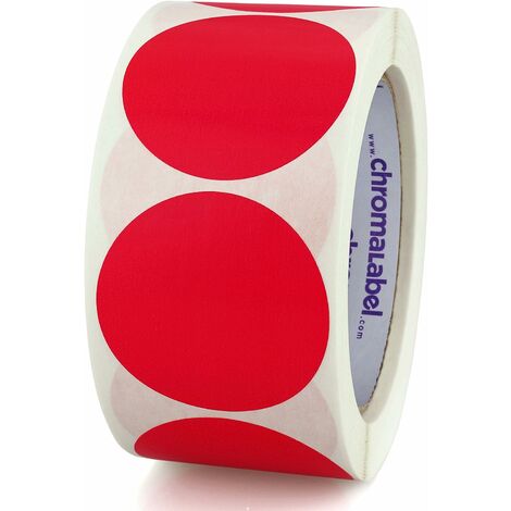 Label 1 Inch Round Permanent Color-Code Dot Stickers, 500 Per Roll Red