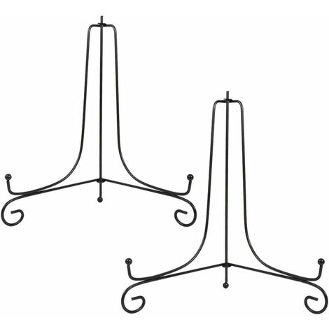 2 Pack Iron Display Stand, Black Iron Easel Plate Display Photo Holder ...