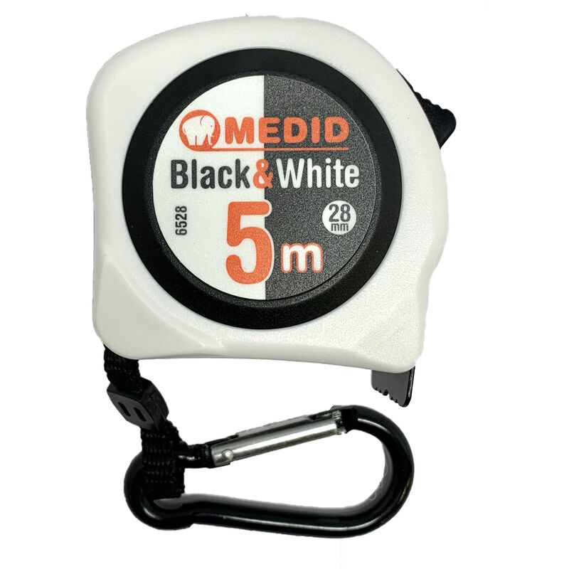 Mètre à ruban blanc Black & White 5m 28mm MEDID - 6528